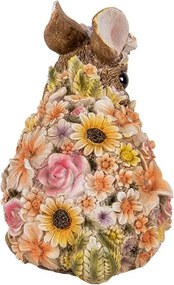 Dekorace figurka králíček posetý květy - 19*12*18 cm