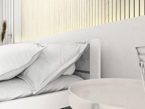 Postel IKAROS DOUBLE 180 x 200 cm, beton/bílá Matrace: Matrace Coco Maxi 20 cm, Rošt: S laťkovým roštem