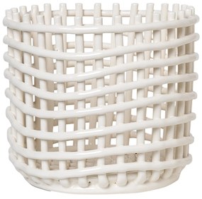 FERM LIVING Košík Ceramic Large, Off White