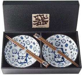 Sada misek made in japan set misek maneki cat s hůlkami 400 ml 2 ks