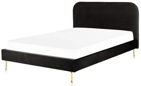 Sametová postel 140 x 200 cm černá FLAYAT Beliani