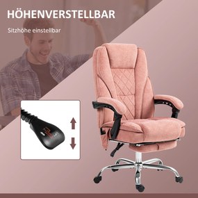 Kancelářská židle Vinsetto s vibrační masáží, ergonomická židle s funkcí houpání, vyhříváním, výškově nastavitelná točná židle s opěrkou na nohy, dál…