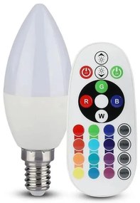 V-Tac | LED RGB Stmívatelná žárovka E14/4,8W/230V 4000K + dálkové ovládání | VT1075