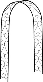 Outsunny Růžový oblouk, ocelový zahradní oblouk pro popínavé rostliny, 125 x 37 x 230 cm opora, zahradní dekorace, černá | Aosom