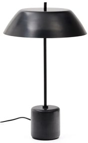 Černá mramorová stolní lampa s kovovým stínidlem (výška 58 cm) Sayra – Kave Home