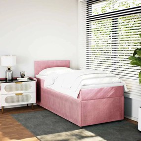 Box spring postel s matrací růžová 100x200 cm samet 3287661