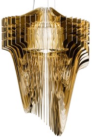 Slamp Aria L gold, závěsný světelný objekt od Zaha Hadid, 4x E27 + 11W LED, délka 115cm