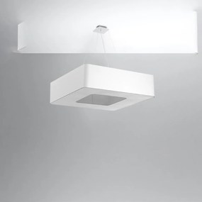 Závěsné svítidlo Urano, 1x bílé textilní stínítko, (bílý plast), (80 cm)