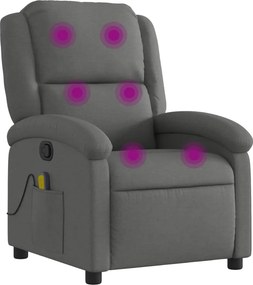 Masážní křeslo s polohovacím mechanismem, tmavě šedé, látkové 3205417