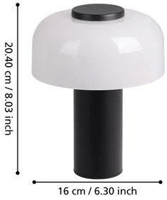 Eglo 900984 - LED Stmívatelná venkovní lampa PONENTE 2,25W/5V IP44 černá/bílá