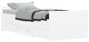 vidaXL Rám postele s hlavovým a nožním čelem bílý 75 x 190 cm