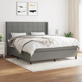 Box spring postel s matrací tmavě šedá 160x200 cm textil 3131442
