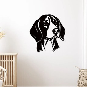 dřevo života Dřevěný obraz psa Bígl Zvolte rozměr (cm): 37x40, Zvolte barvu dekoru: Černá