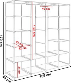 Šatní skříň OLENA šedá