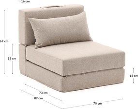 Rozkládací křeslo šedobéžové Arty – Kave Home