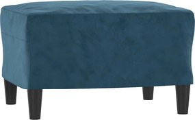 Křeslo s podnožkou modrá 60 cm samet 3201214