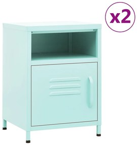 Noční stolky 2 ks mátová 35 x 35 x 51 cm ocel 3095219