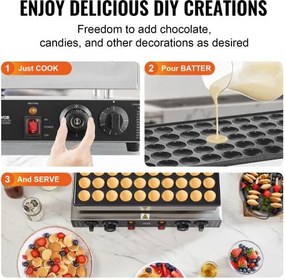 50PCS 43 mm Mini holandský palačinkář komerční Dorayaki Baker 1700 W