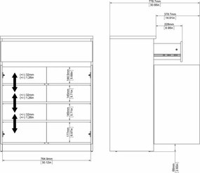 FALCO Komoda Simplicity 234 bílý lesk