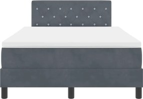 Postel s boxspringem s matrací Tmavě šedá 120 x 190 cm samet 3339093