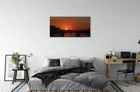 Obrazy na plátně Itálie řeka západu slunce 120x60 cm