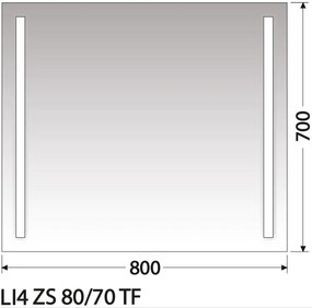 INTEDOOR zrcadlo s LED osvětlením LI4 ZS 80/70 TF