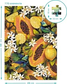 DODO Puzzle Botany: Tropické ovoce / 770 dílků / 48 x 64 cm