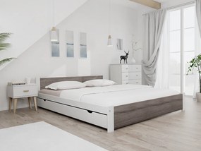 Postel IKAROS 160 x 200 cm, bílá/dub lanýž Matrace: Matrace Coco Maxi 20 cm, Rošt: Bez roštu