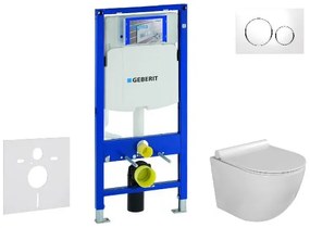 Geberit Duofix - Set předstěnové instalace, klozetu Gaia a sedátka softclose, tlačítko Sigma20, bílá/chrom SANI11CA3110