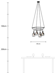creative cables Lustr cage 2 bona se 4 žárovkami z edice pastel Barva: Chrom
