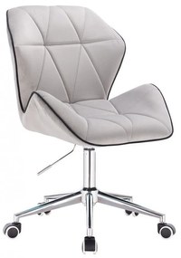 LuxuryForm Židle MILANO MAX VELUR na stříbrné podstavě s kolečky - šedá