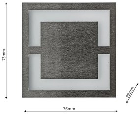 Schodišťové LED svítidlo Quadro, 1x LED 0,6w, 3000k, s