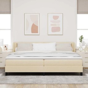 Postel s boxspringem s čelo Krémová 200 x 200 cm textil 3340050