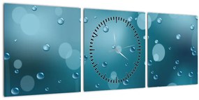 Obraz kapiček (s hodinami) (90x30 cm)