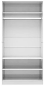 Šatní skříň bílá s vysokým leskem 100 x 50 x 200 cm dřevotříska - Default Title