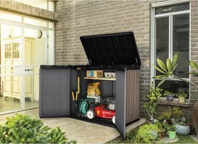 Hnědý plastový zahradní úložný box Deco – Keter