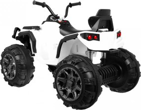 Ramiz Dětská čtyřkolka ATV na baterie bílá + EVA kola + MP3 rádio + LED + pomalý start