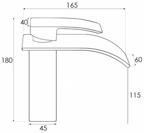 Umyvadlová baterie WATERFALL - chromová - nízká
