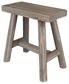 Hnědý antik dřevěný stolek na květiny - 38*18*38 cm
