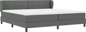 Postel s boxspringem s čelo Tmavě šedá 200 x 200 cm textil 3340046