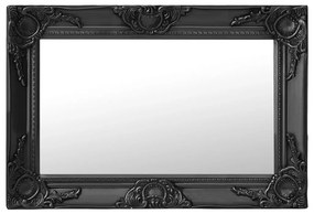 Nástěnné zrcadlo barokní styl 60 x 40 cm černé 320331