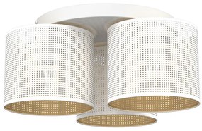 Luminex Lustr přisazený LOFT SHADE 3xE27/60W/230V bílá/zlatá LU5262