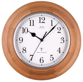 Dřevěné módní rádiem řízené hodiny JVD NR27043.68 francouzského vzhledu