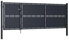vidaXL Marketos Zahradní brána ocelová 350 x 125 cm antracitová
