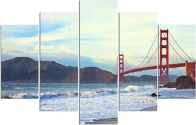 5dílný obraz na plátně Golden Gate Bridge 100x70