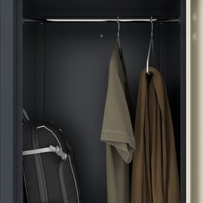 Šatní skříň typu L antracitová / dub sonoma: Eco Design JULIA, 800 x 1850 x 450 mm