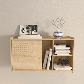 Nástěnná knihovna v dekoru dubu v přírodní barvě 65x30 cm Sima – Kalune Design