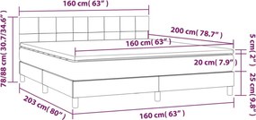 Box spring postel s matrací černá 160x200 cm textil 3140627