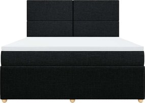 Box spring postel s matrací černá 180x200 cm textil 3294430