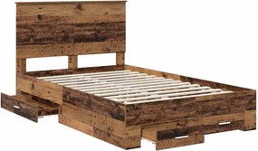 Rám postele s čelo Staré dřevo 120 x 190 cm Kompozitní dřevo 3409674